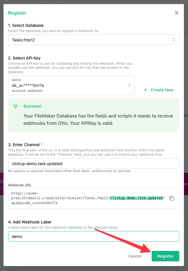 How to setup webhooks | OttoFMS
